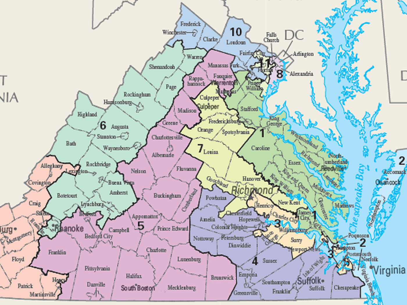 Map Virginia Counties Close To Dc